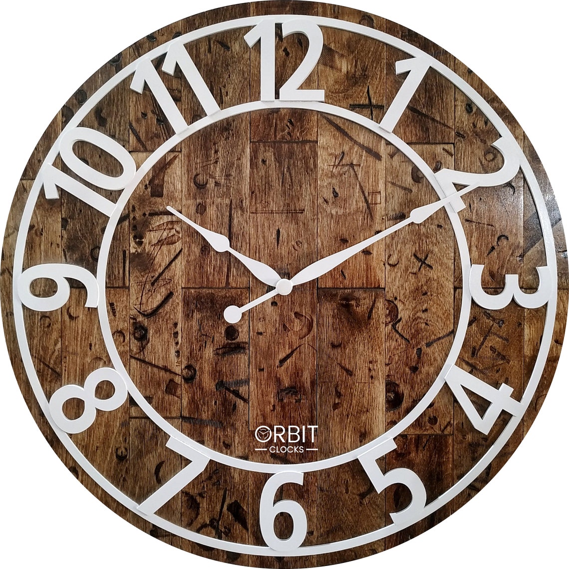 Orbit Clocks® Shiplap Farmhouse Wall Clock American Crafted - Etsy