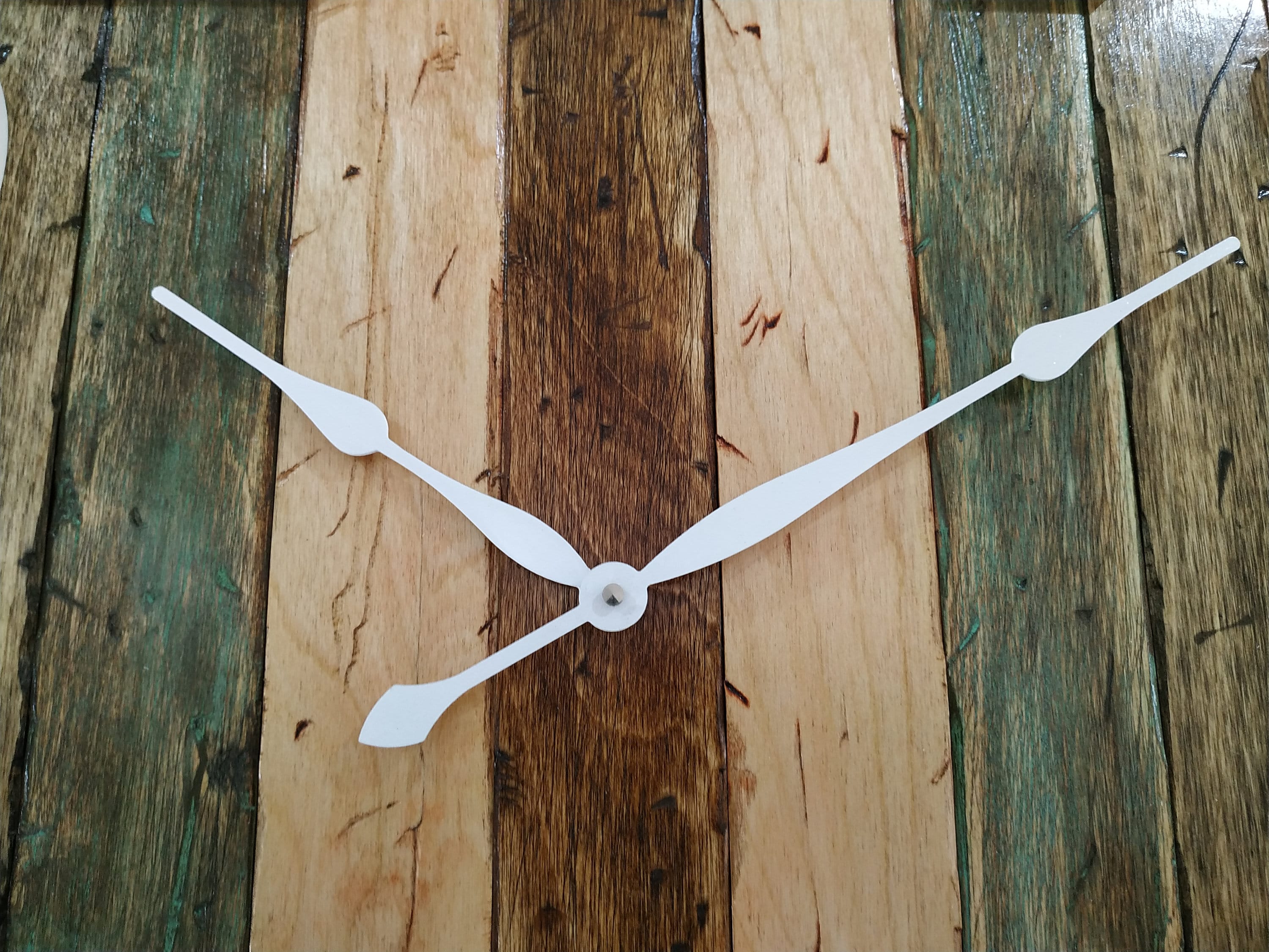 Orbit Clocks® Shiplap Farmhouse Wall Clock, American Crafted, White Rim ...