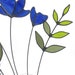 3D Stained Glass Blue Flower Bouquet Gift for Her Table - Etsy