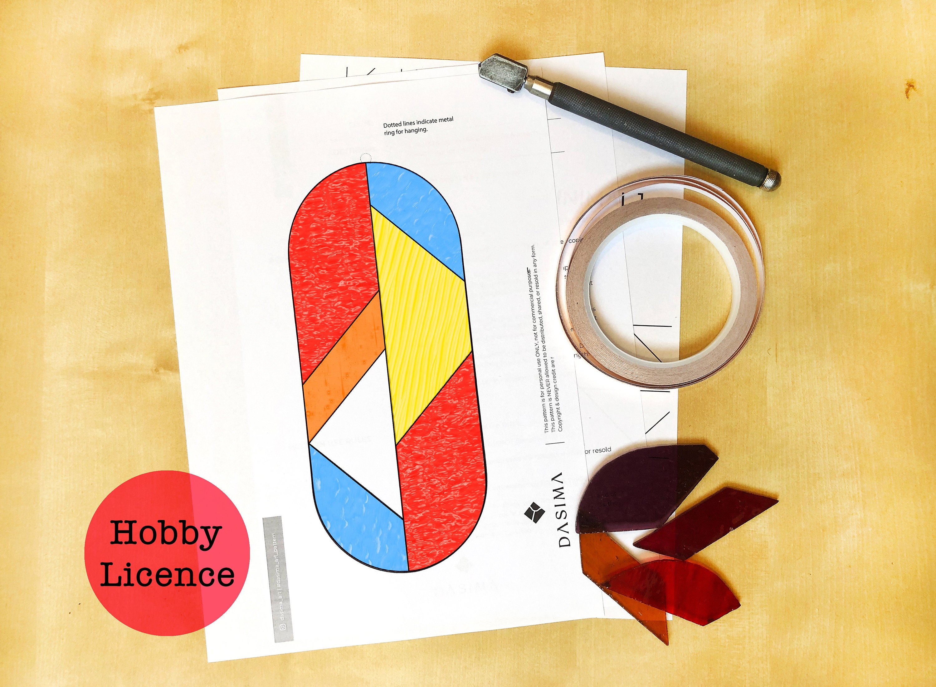 O-minimal 3 Stained Glass Pattern, Window Sun Catcher ART, Stained ...