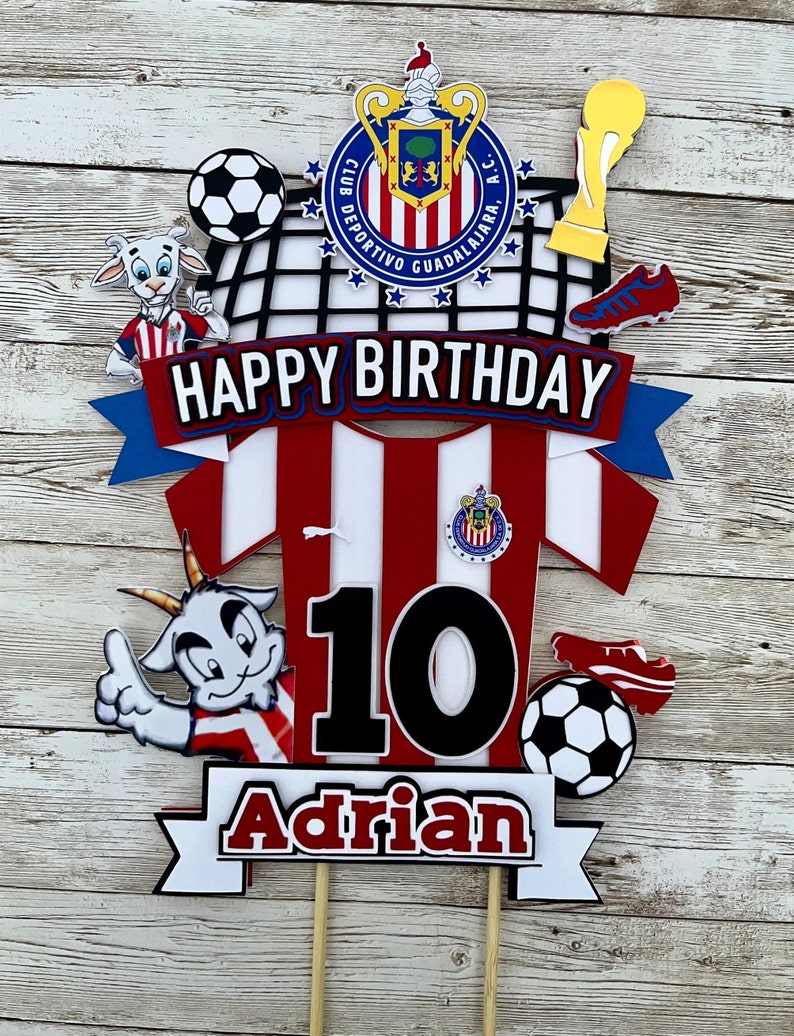 Chivas Birthday Cake Topper: 3D Soccer Party Decor - Etsy