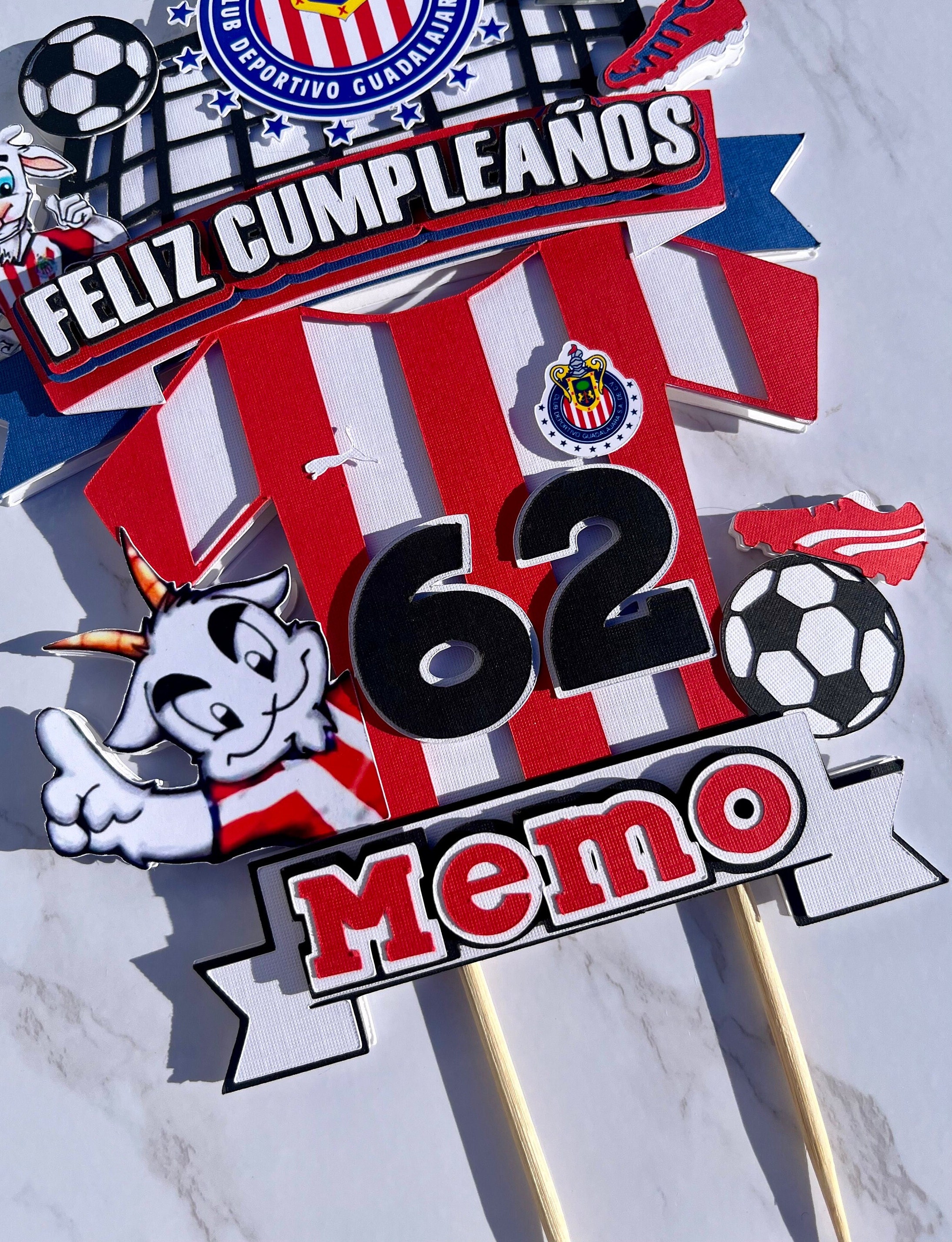 Chivas Birthday Cake Topper: 3D Soccer Party Decor - Etsy