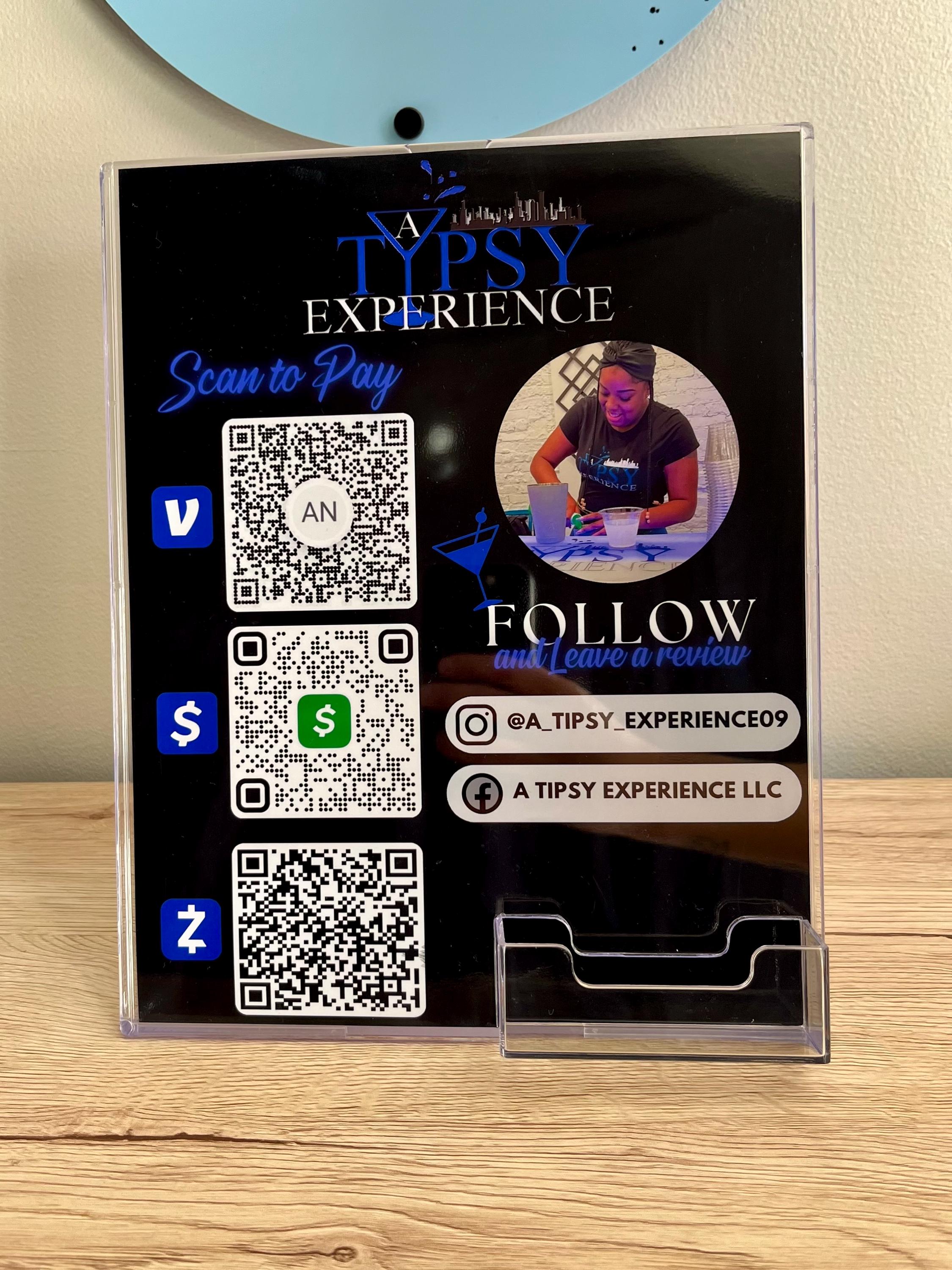 Social Media 8.5x11 QR Business Sign| Business Card Holder Sign ...