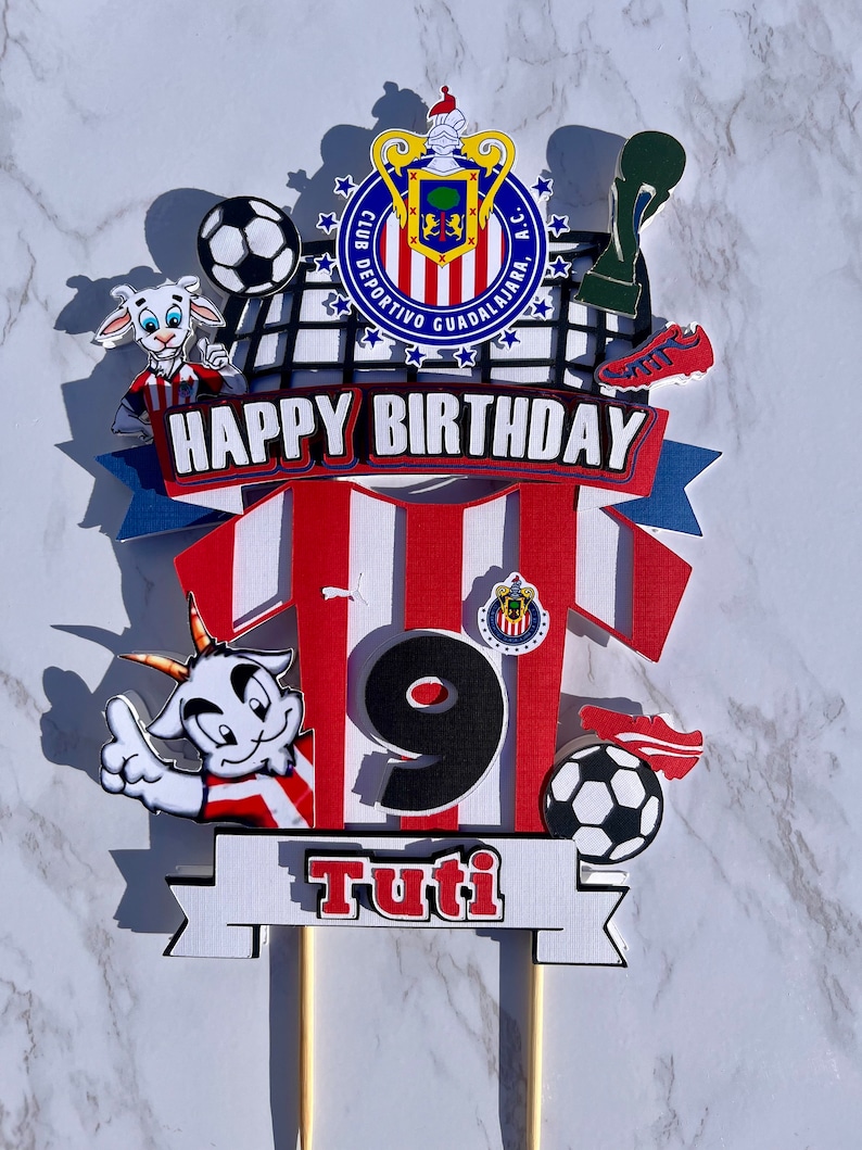 Chivas Birthday Cake Topper: 3D Soccer Party Decor - Etsy