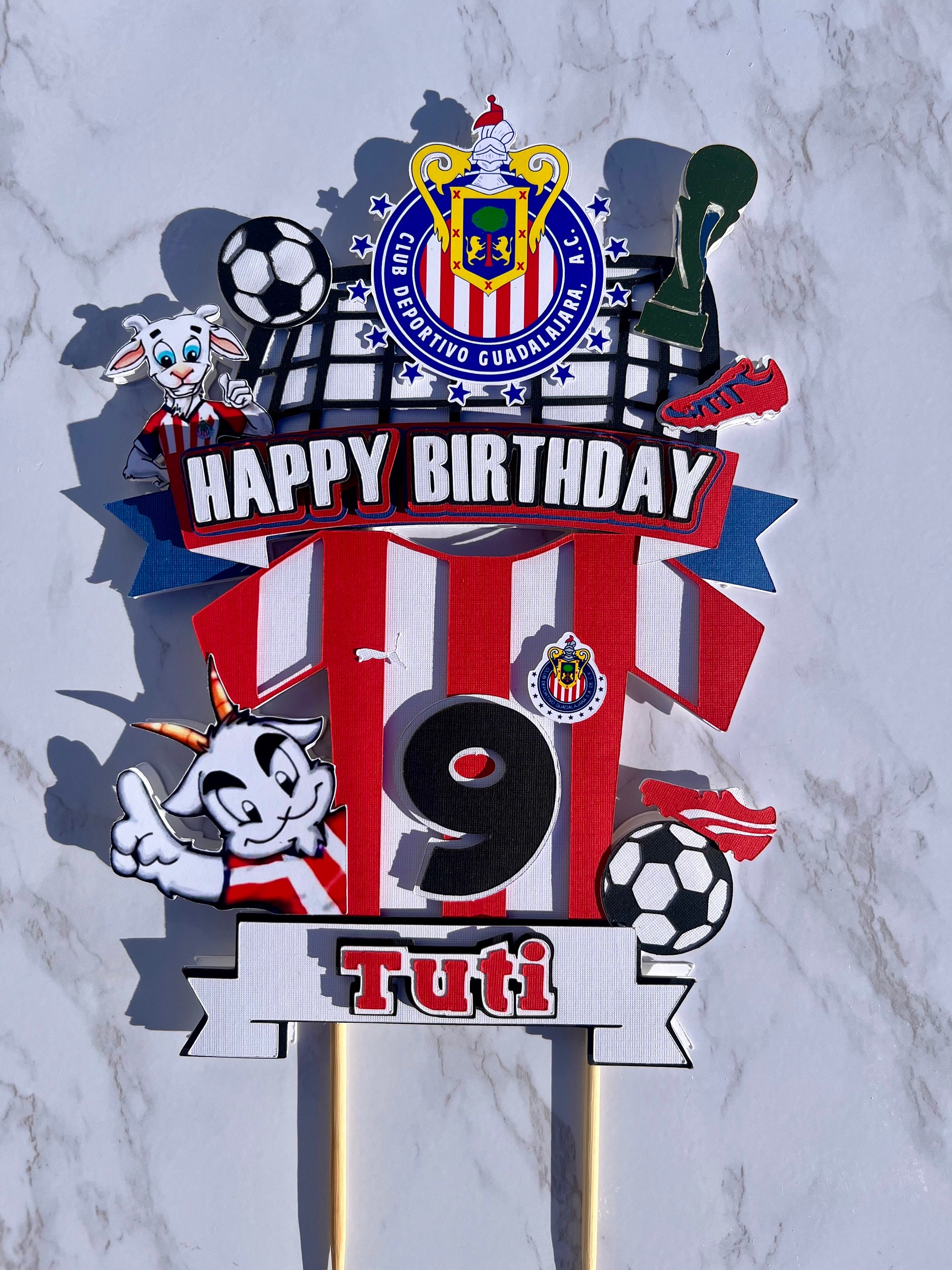 Chivas Birthday Cake Topper: 3D Soccer Party Decor - Etsy