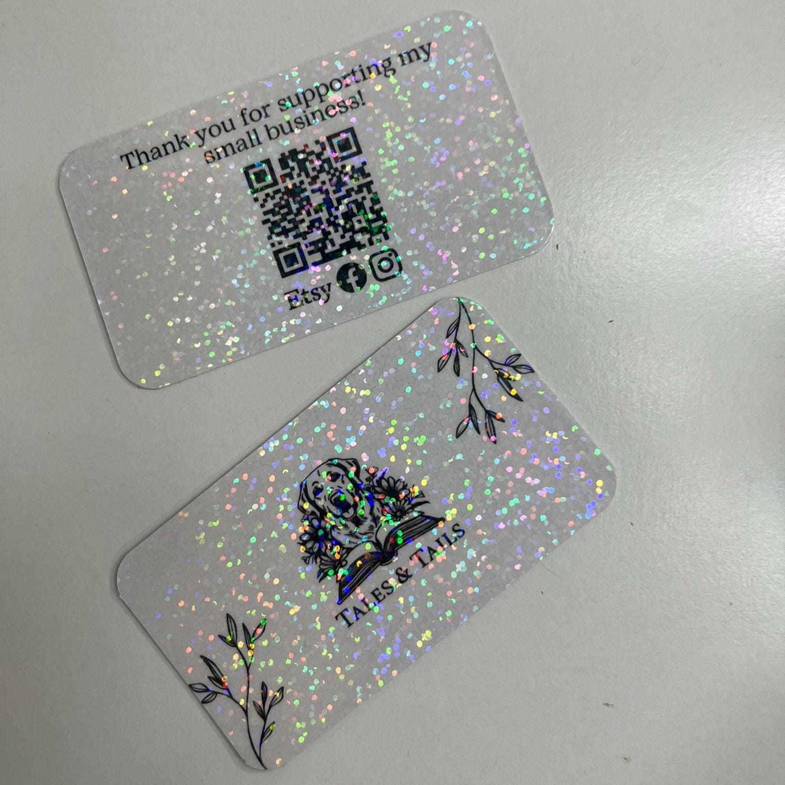 Custom QR Business Cards: Holographic or Glossy, 100-piece Set - Etsy