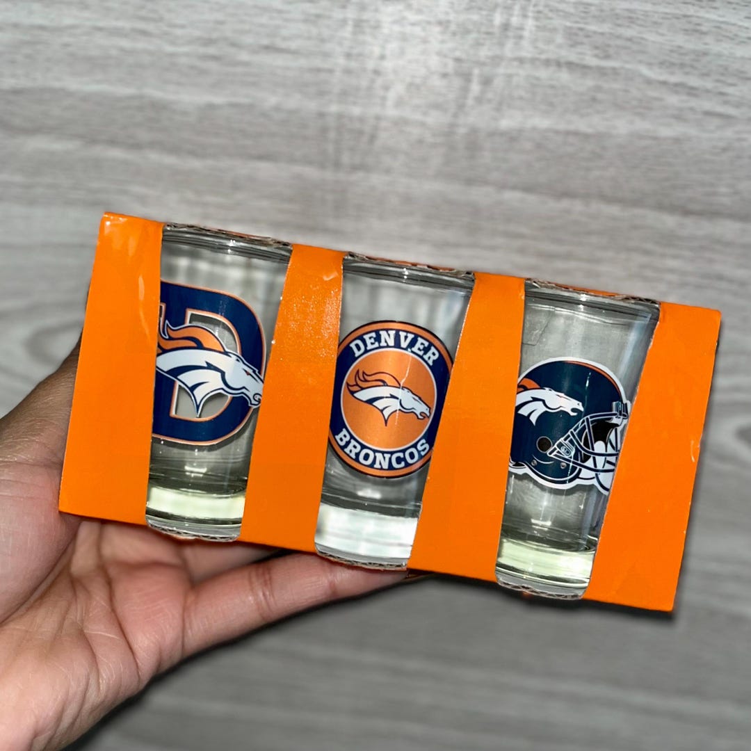 Denver Broncos Shot Glass Set: NFL Fan Gift, 3 Piece - Etsy