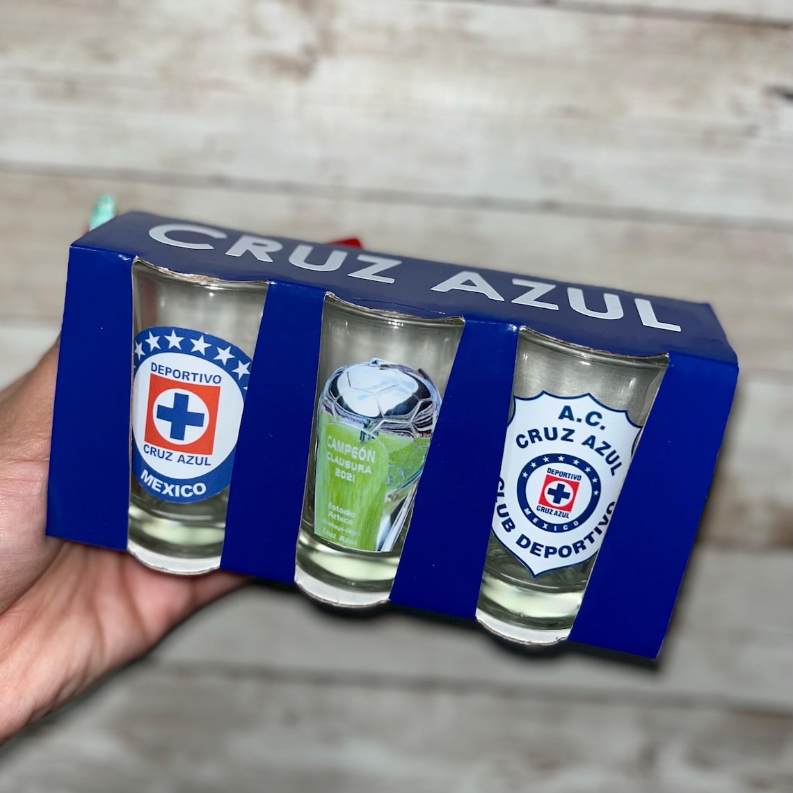 Cruz Azul Shot Glass Set: Personalized Futbol Gift, 3 Piece - Etsy