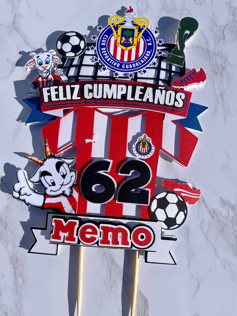 Chivas Birthday Cake Topper: 3D Soccer Party Decor - Etsy