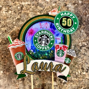 Light-up Coffee Cake Topper: 3D Shaker, Multi-color Lights - Etsy