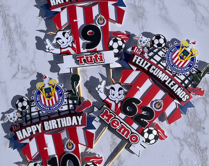 Chivas Birthday Cake Topper: 3D Soccer Party Decor - Etsy