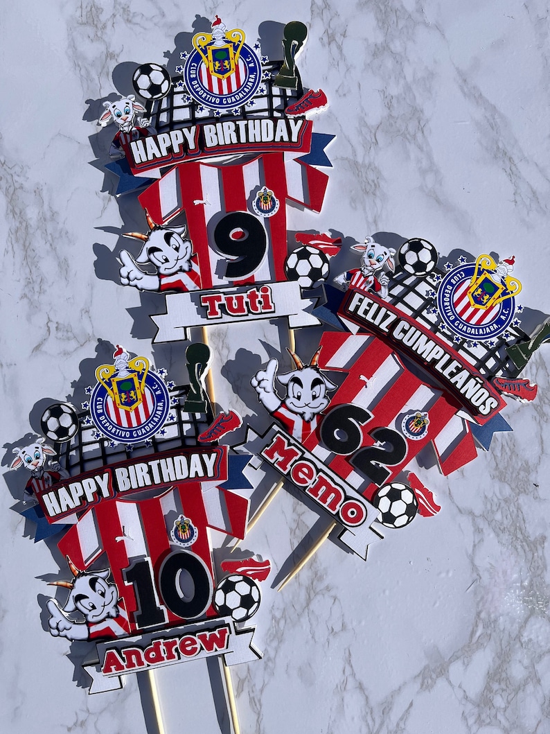 Chivas Birthday Cake Topper: 3D Soccer Party Decor - Etsy