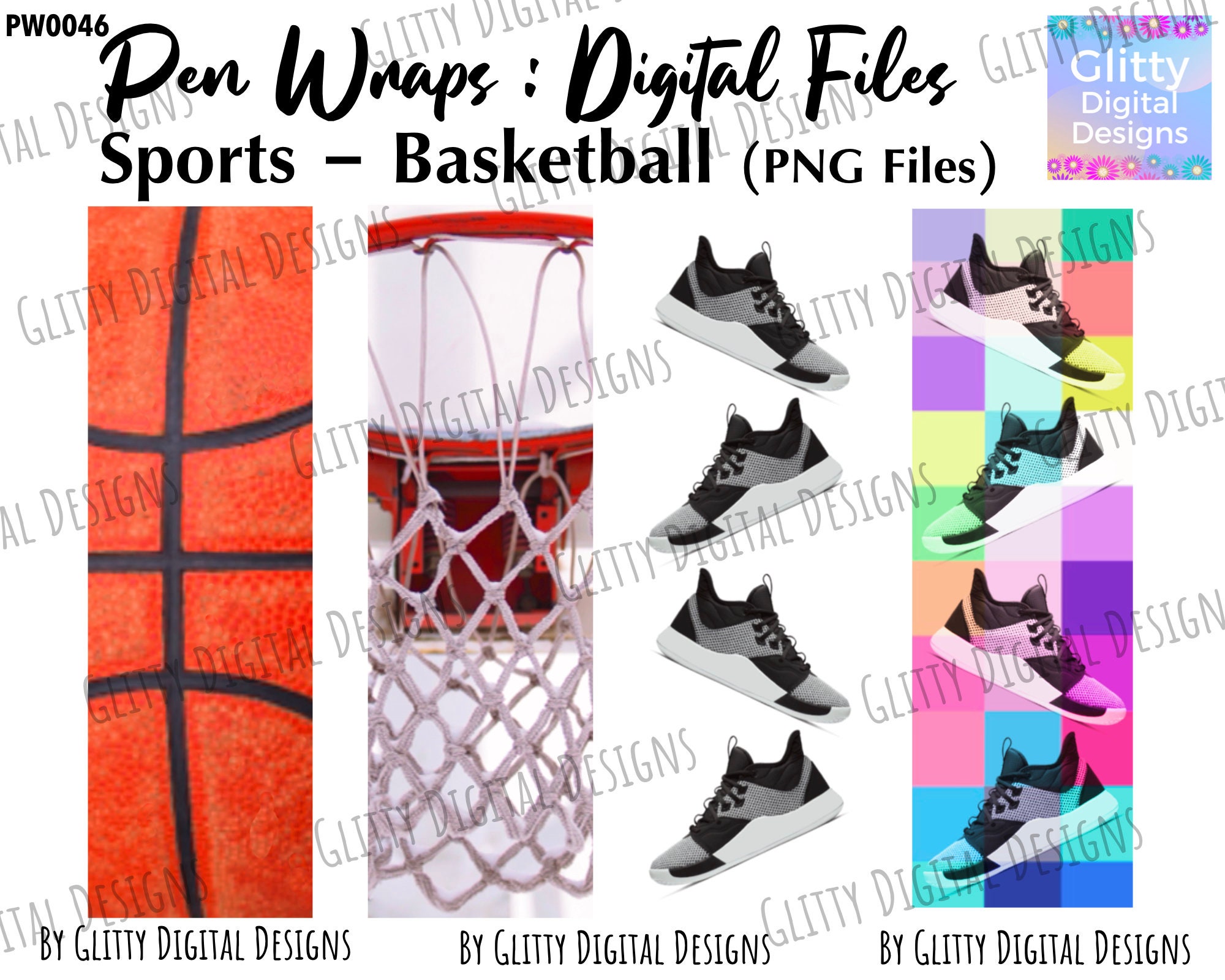 Basketball Pen Wraps - Sports Waterslide Decals for Pens - Pen Wrap ...