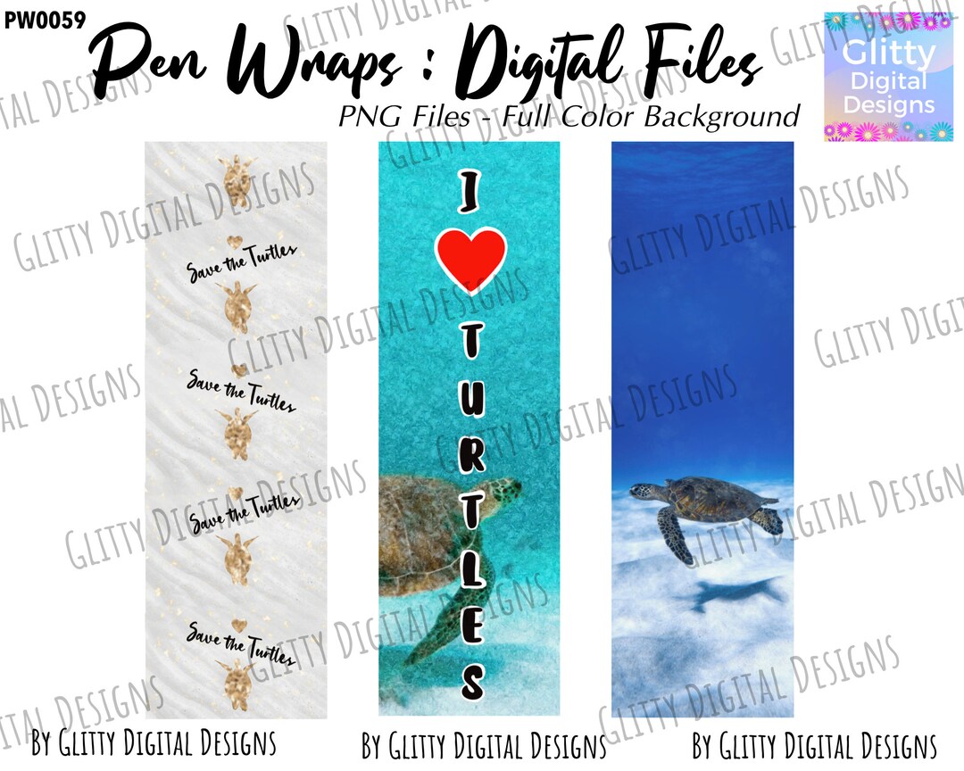 Turtles Pen Wraps for Waterslide - Save the Turtles - I LOVE Turtles ...