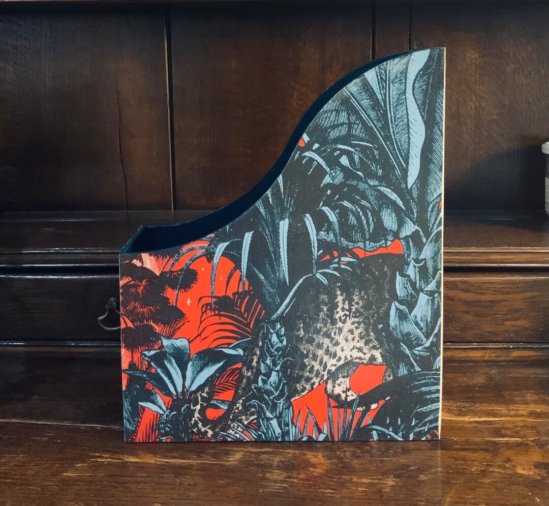 Magazine Box File, Hand Painted With Designer Wallpaper. Finished With ...