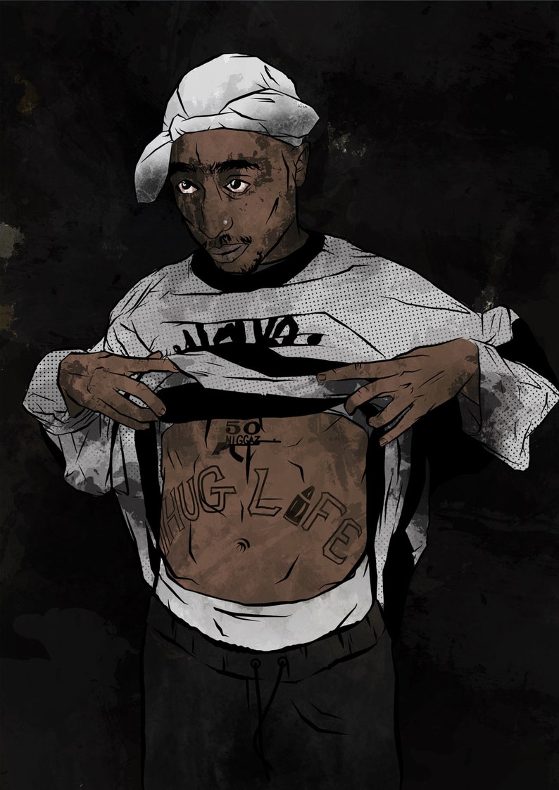 Tupac Graphic Poster | Artwork - Etsy