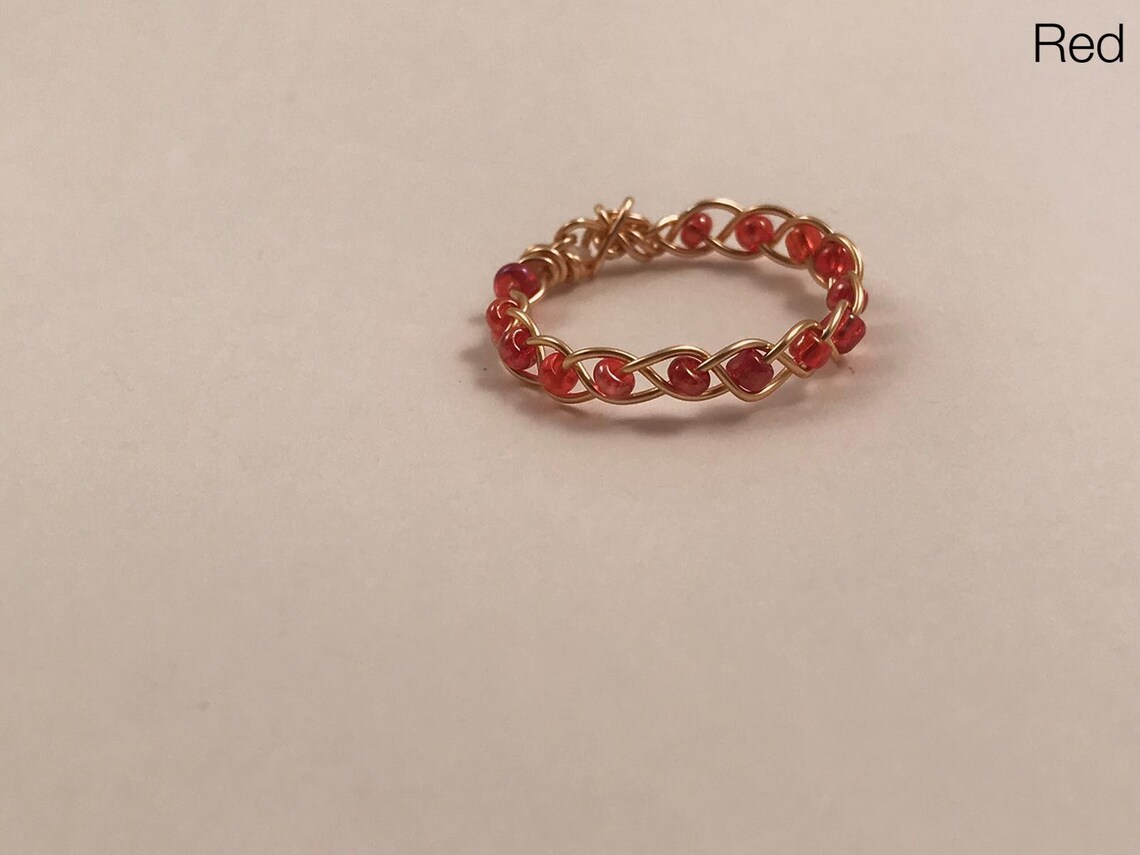 Handmade Wired Braided Bead Rings. Unique Weaved Rings | Etsy