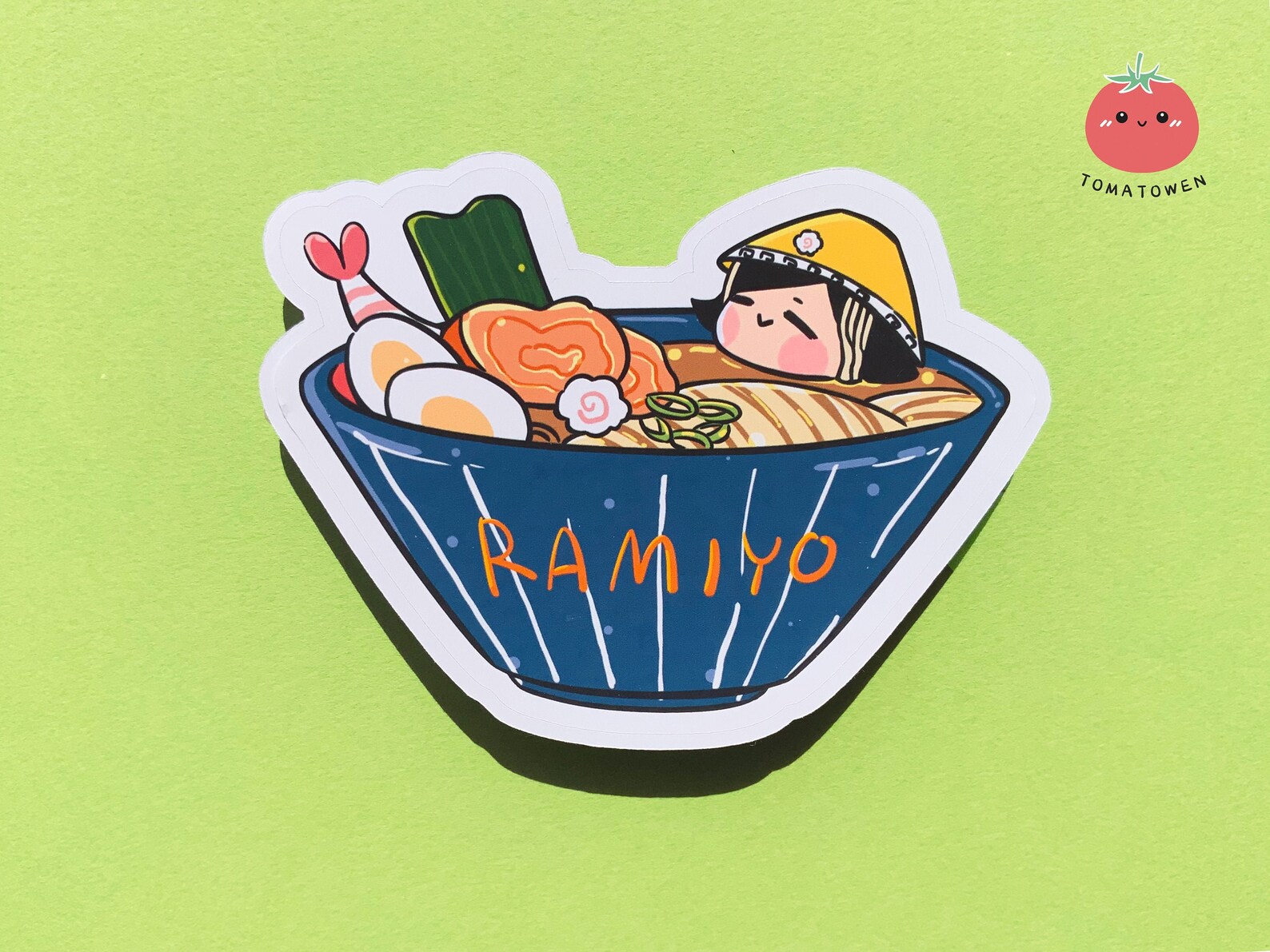 Ramen Funny Cute Cartoon Glossy Sticker 'miyo's Food Party' Series ...