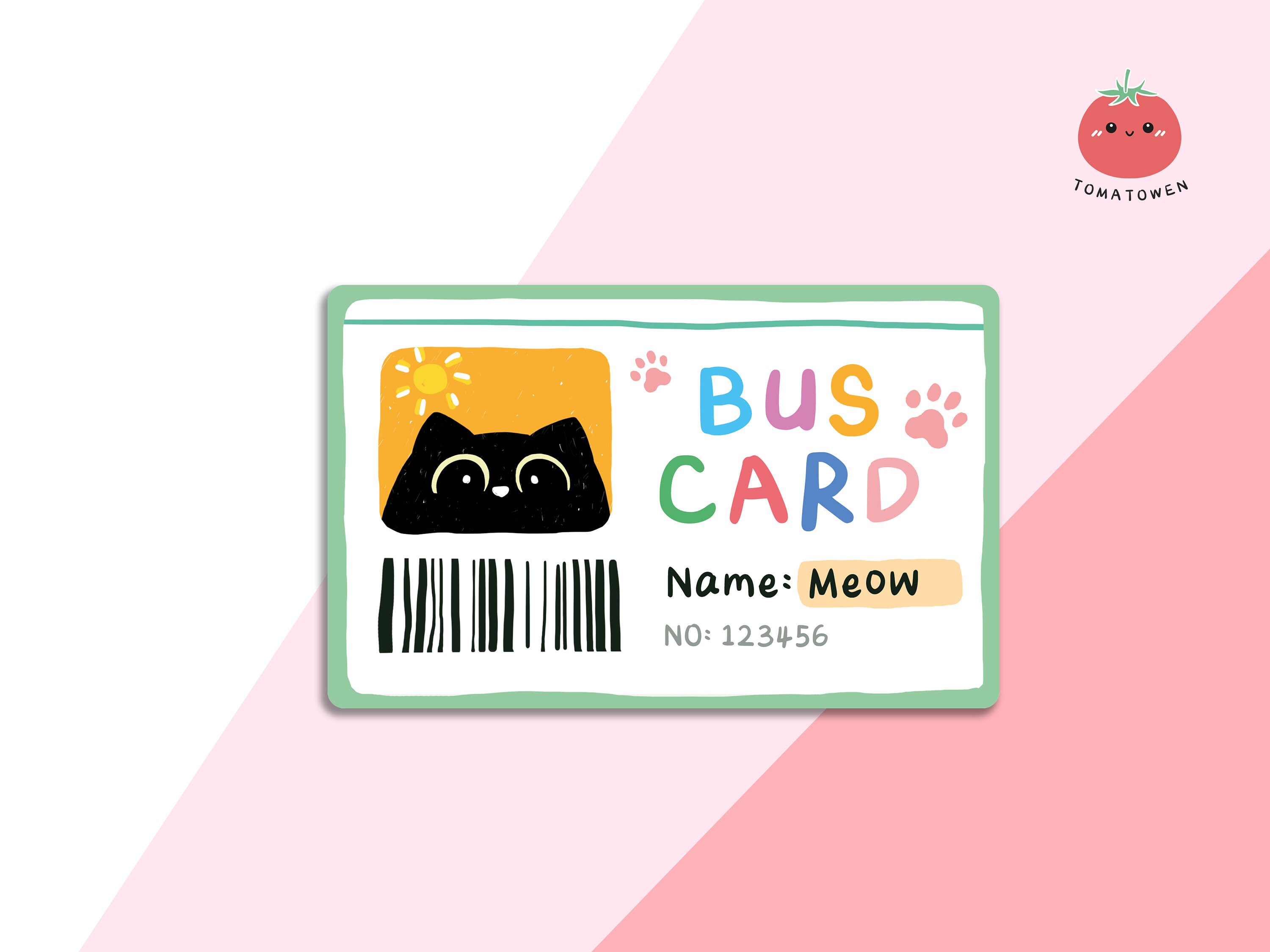 Card Sticker Kola Student Bus Card Funny Glossy Easy Peel - Etsy
