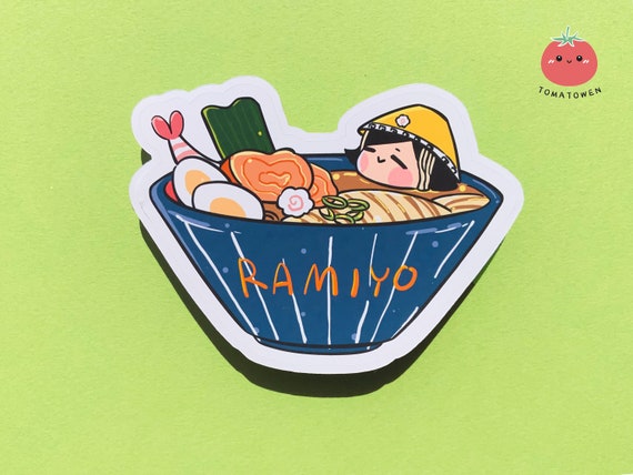 Miyo's Snacks Funny cute cartoon glossy sticker Designed by Tomatowen ...