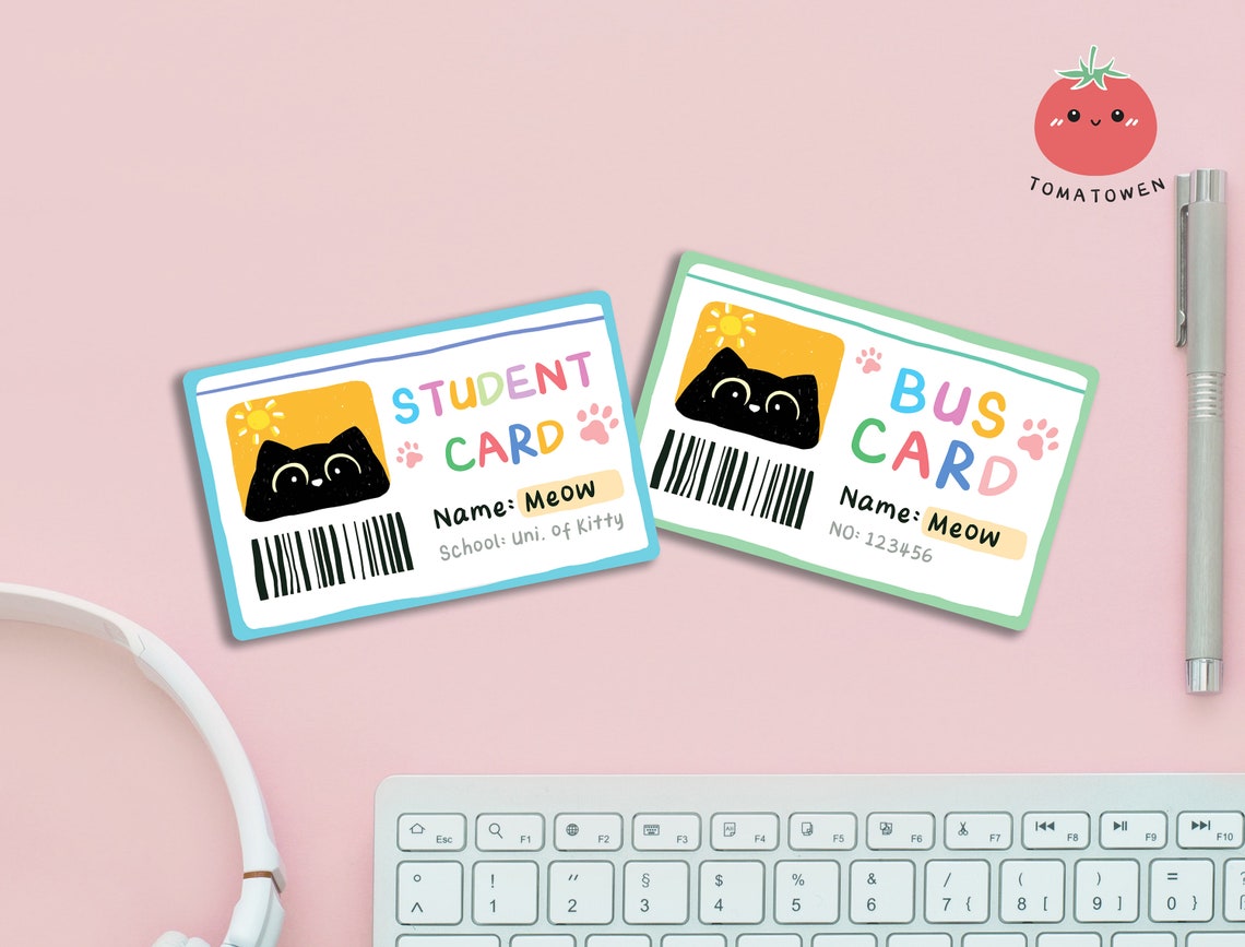 Card Sticker Kola Student Bus Card Funny Glossy Easy Peel - Etsy