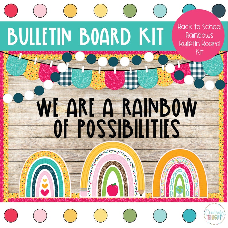 Rainbows Back to School Bulletin Board Kit (digital Download) - Etsy