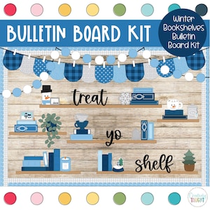 Winter Bookshelves - January Bulletin Board Kit - Etsy