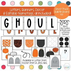 Ghost Truck - Fall - Halloween - October Bulletin Board Kit - Etsy