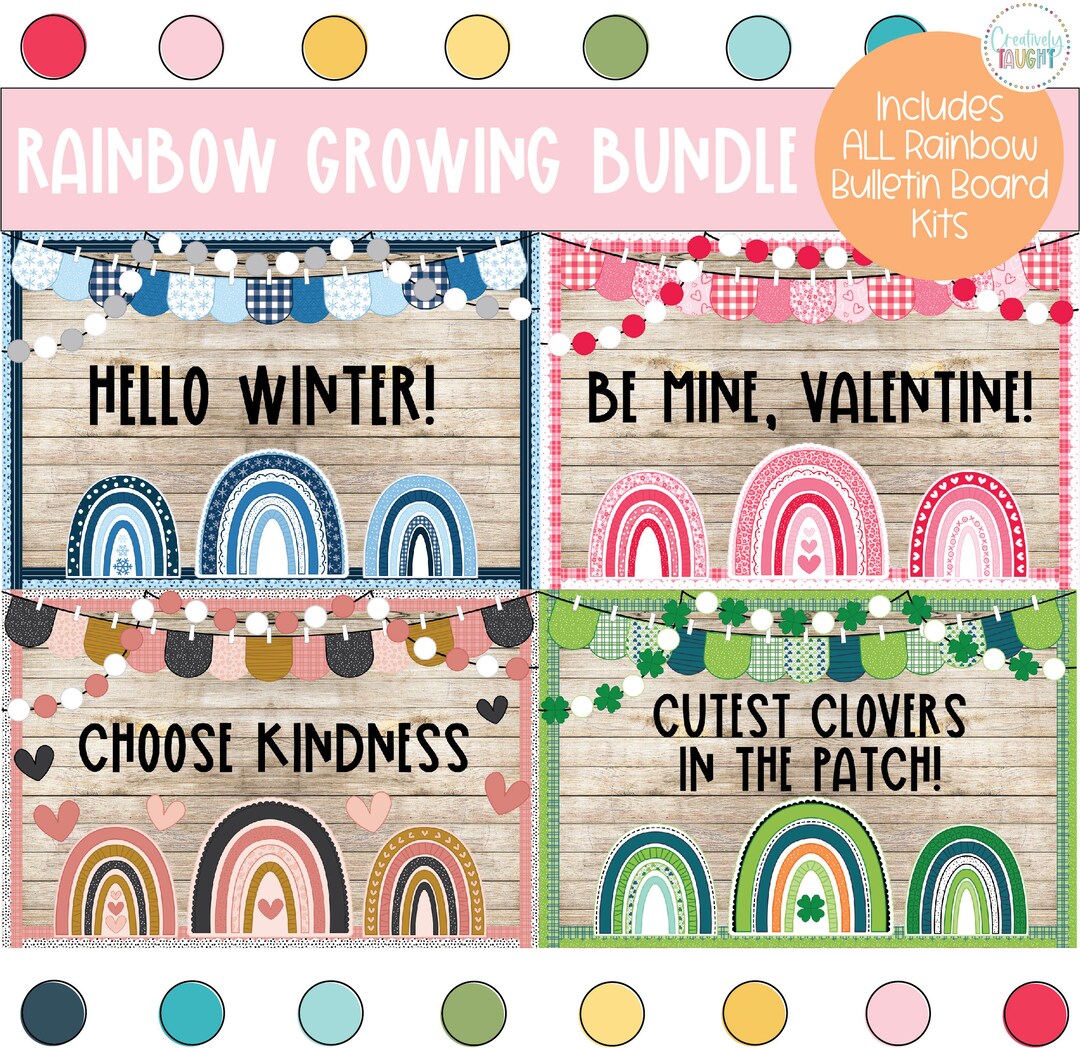 Ultimate Rainbow Bulletin Board Bundle ALL RAINBOW Bulletin Board Kits ...