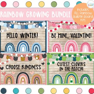 Ultimate Rainbow Bulletin Board Bundle ALL RAINBOW Bulletin Board Kits ...