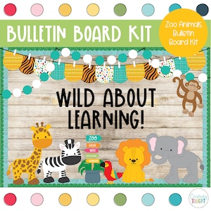 Wild About Learning - Zoo Animals Bulletin Board - Etsy