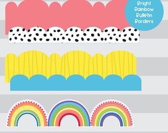 BULLETIN BOARD BORDERS Bold & Bright Collection Classroom - Etsy