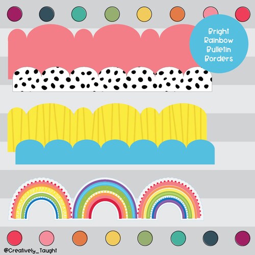 Boho Rainbow Bundle Printable Bulletin Board Borders - Etsy