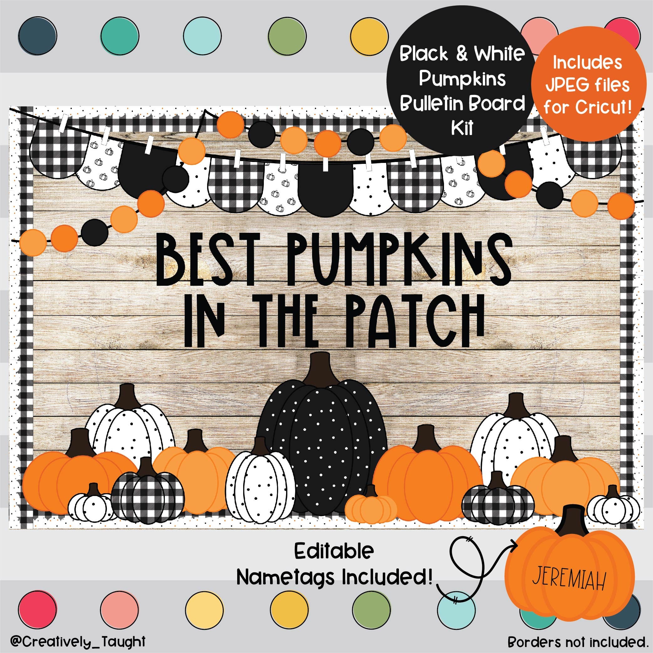 Black and White Pumpkins Fall Halloween Bulletin Board - Etsy