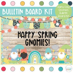 Rainy Day Gnomes Spring Flowers April/may Bulletin Board Kit - Etsy