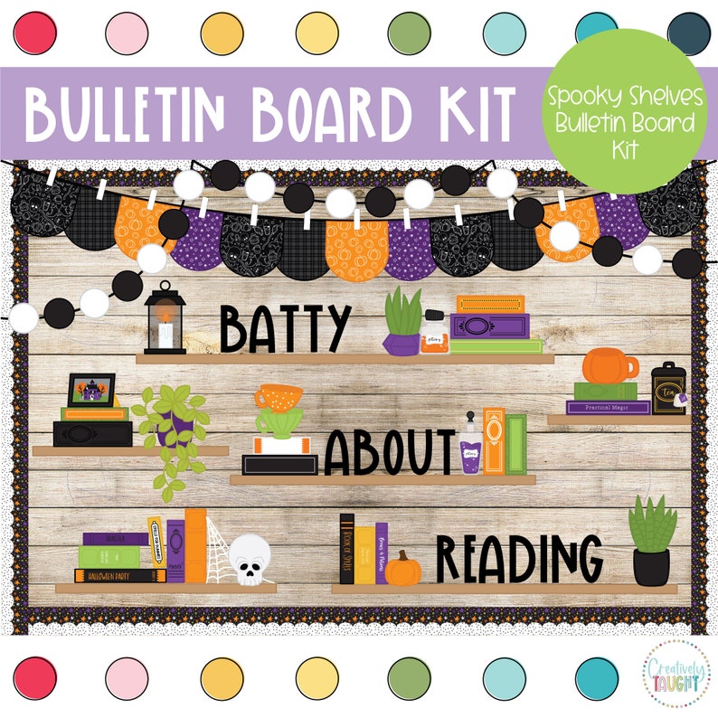 Spooky Book Club - Library Bulletin Board Kit - Etsy