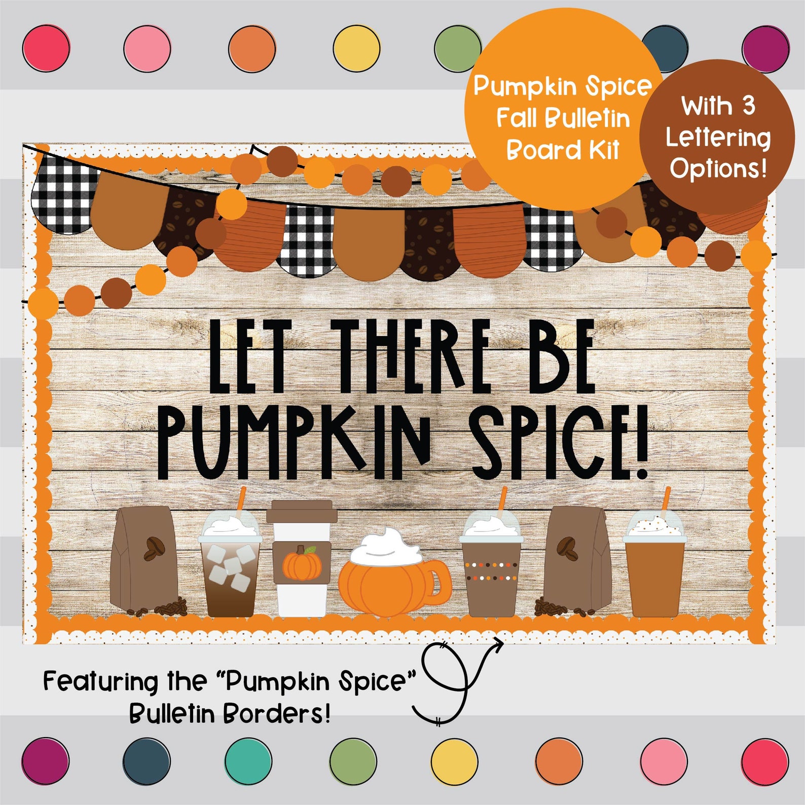 Pumpkin Spice Coffee Theme Fall Fall Themed Bulletin - Etsy