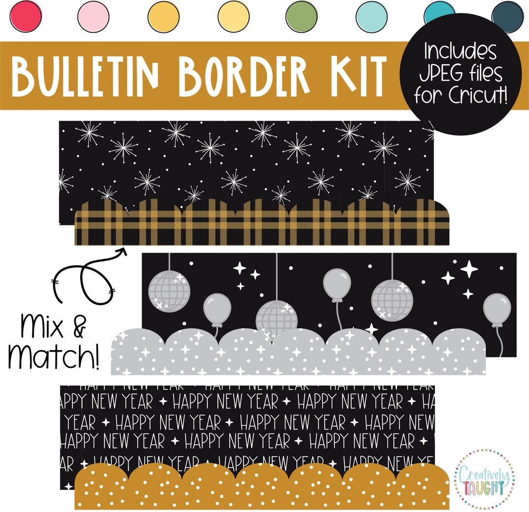 New Year's - January Bulletin Board Borders - Etsy