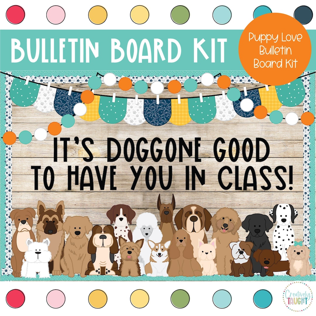 Puppy Love- Puppy Bulletin Board Kit - Etsy