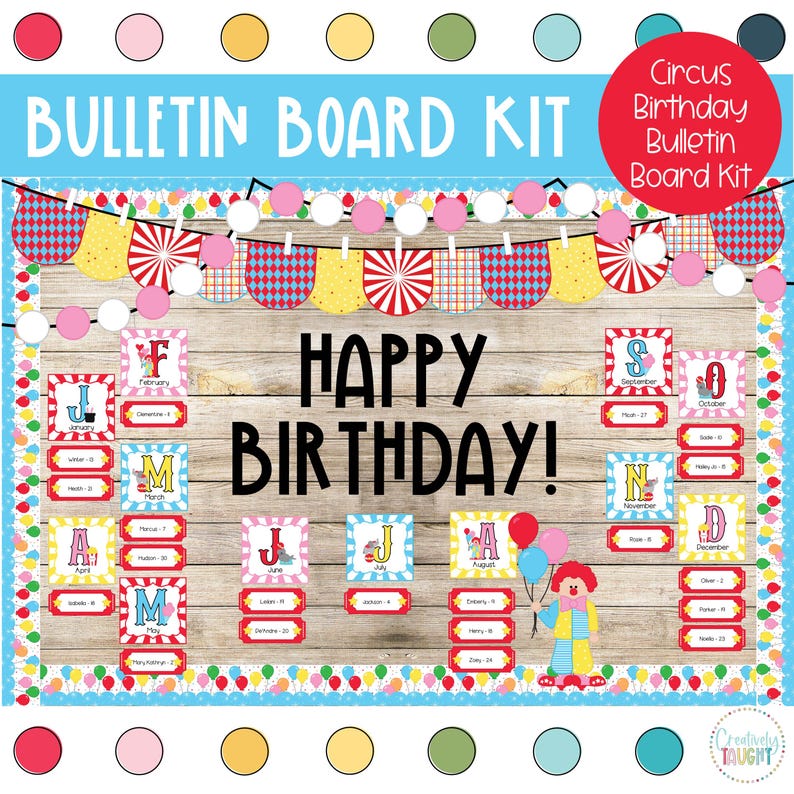 Circus Birthday Display - Carnival Classroom Theme Bulletin Board Kit ...