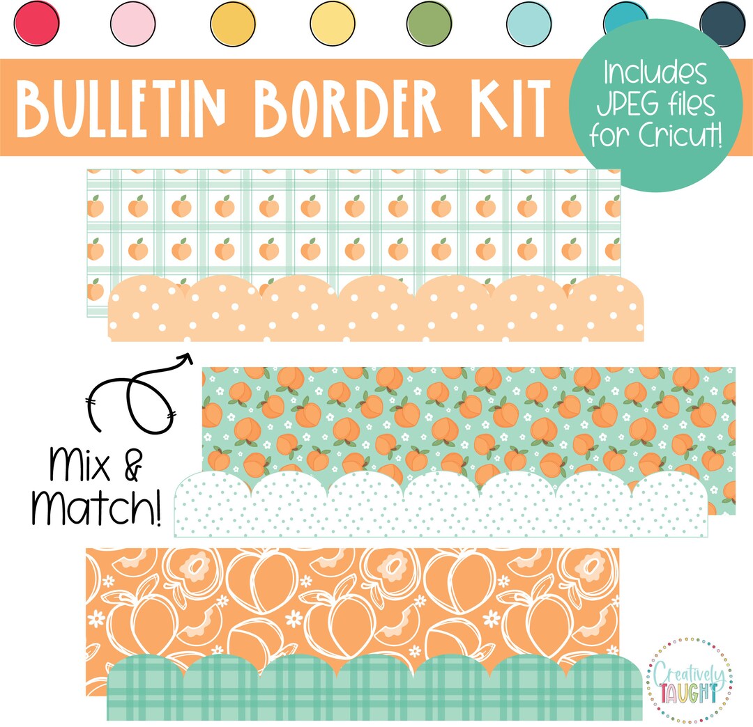 Just Peachy- Summer Bulletin Board Borders - Etsy