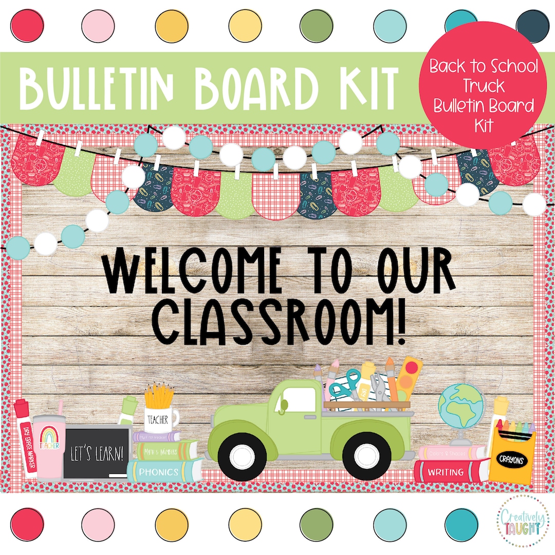 Back to School Truck Bulletin Board Kit - Etsy