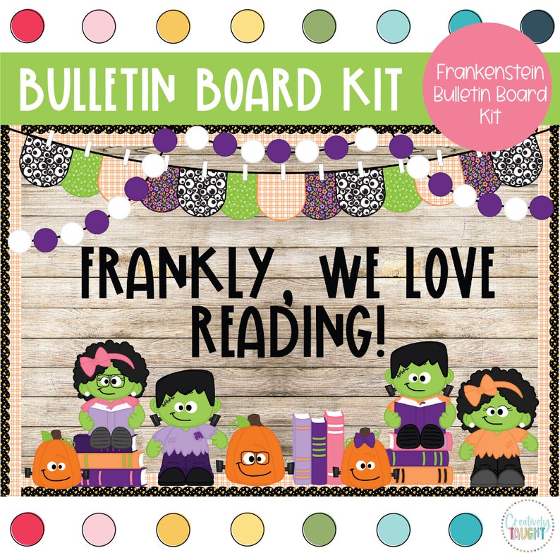 Frankenstein - Reading - Halloween - Library Bulletin Board Kit - Etsy