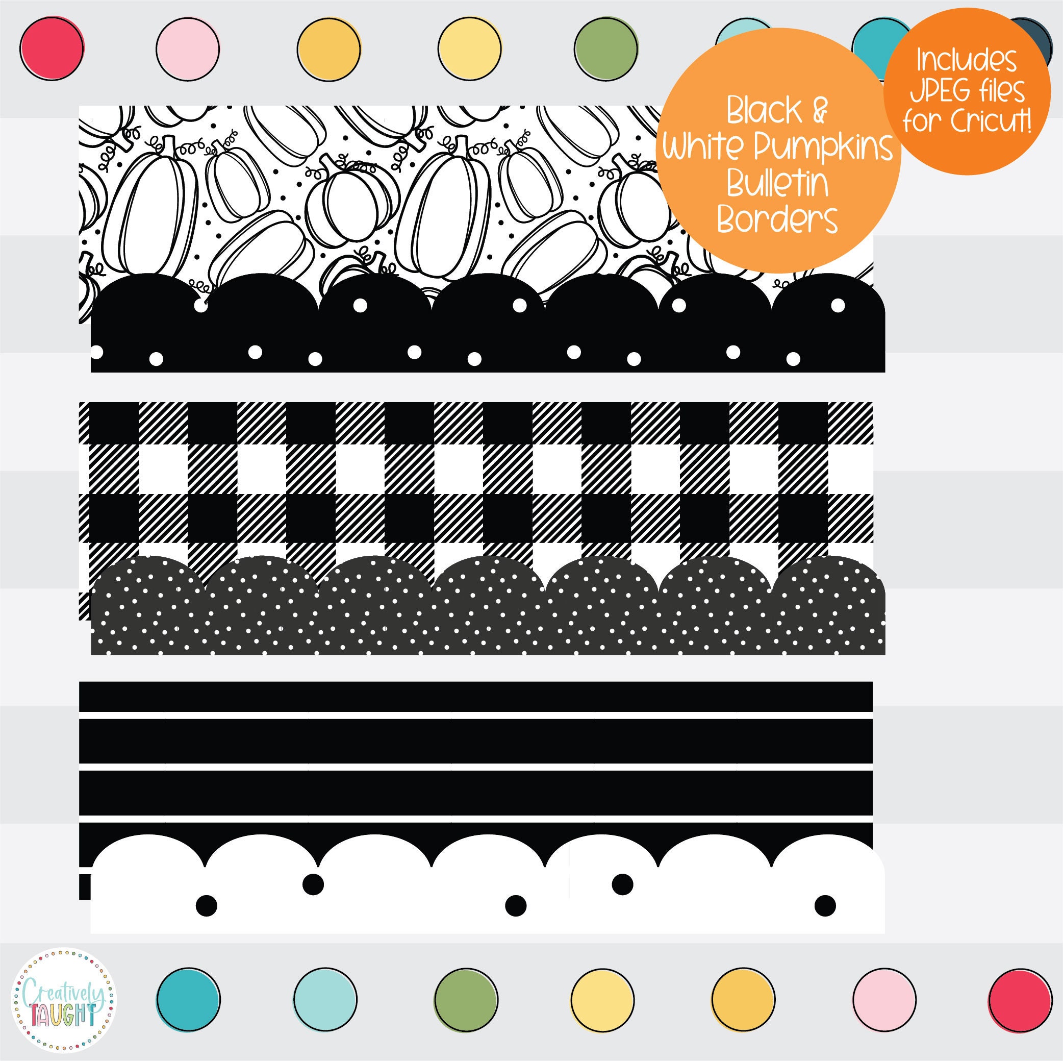 Pumpkin Border Black And White