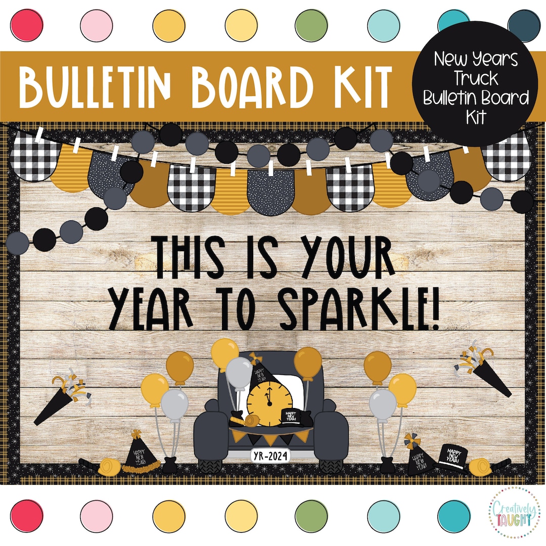 New Year's Truck - New Year's - January Bulletin Board Kit - Etsy