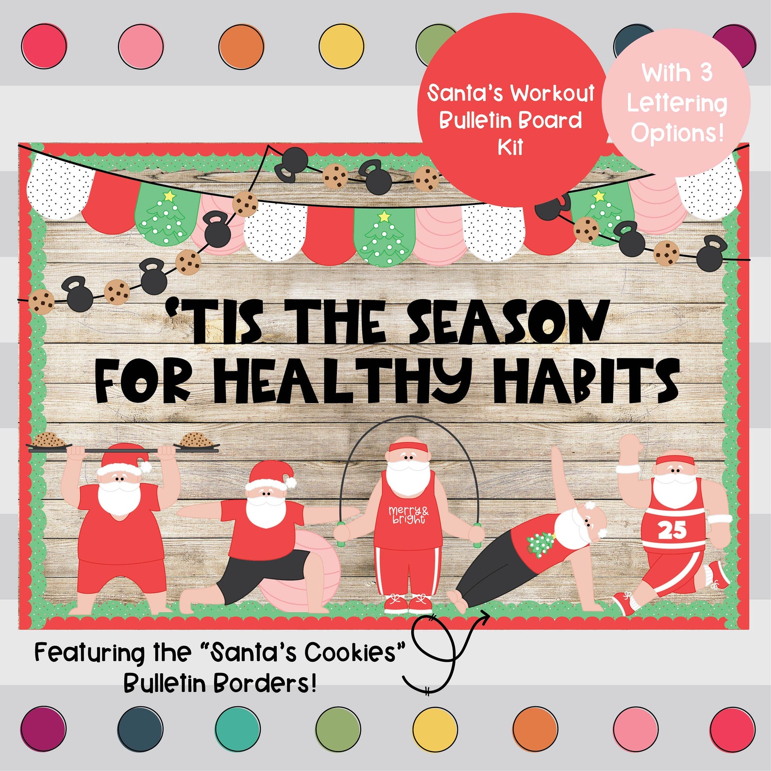 Santas Workout PE Class Christmas December Bulletin - Etsy