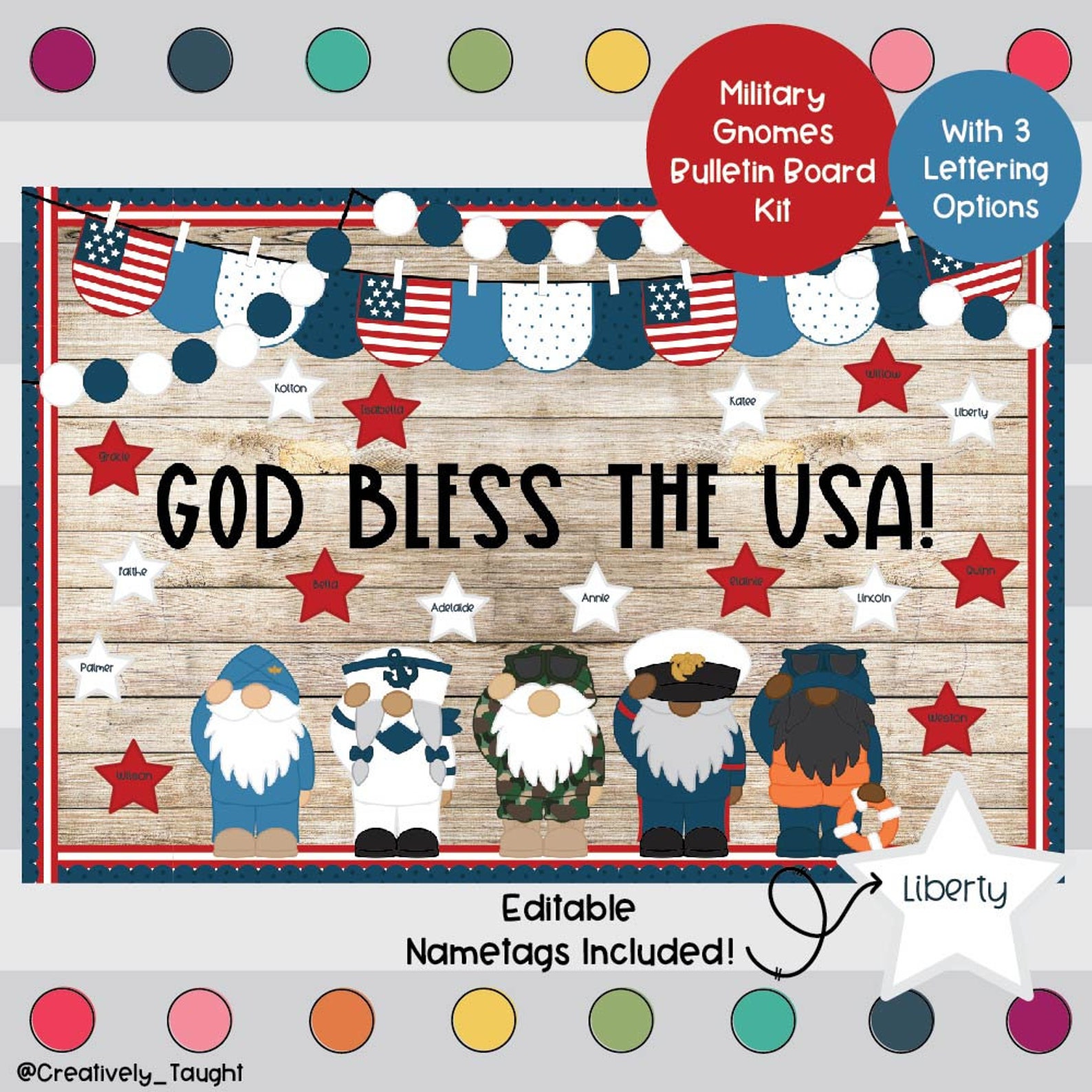 Memorial Day Gnomes Patriotic May Bulletin Board Kit - Etsy