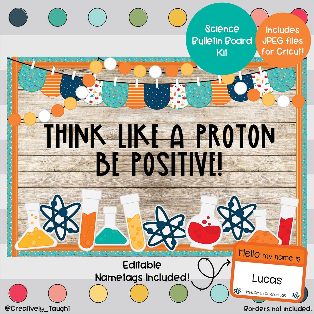 Science Think Like a Proton Lab Science Bulletin Board - Etsy
