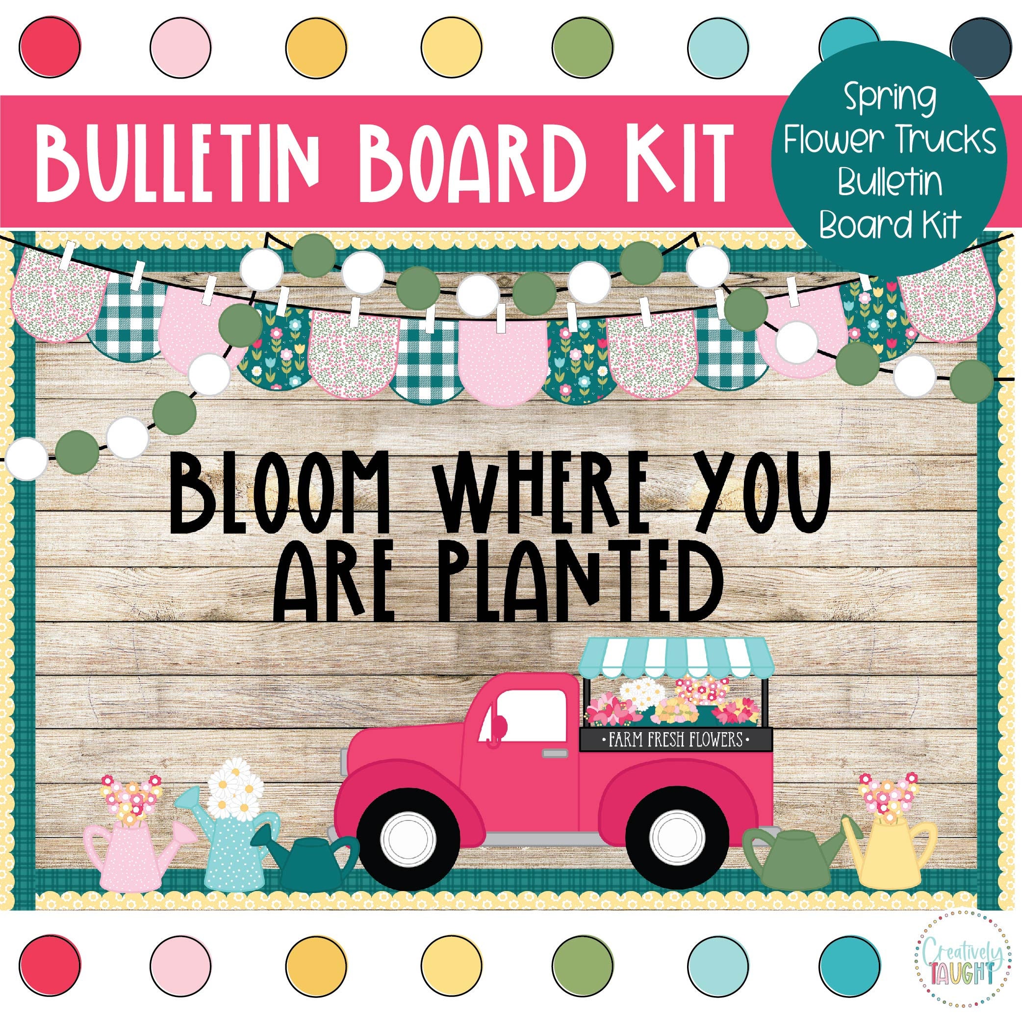 Spring Flowers - Flower Truck - March/april Bulletin Board Kit - Etsy