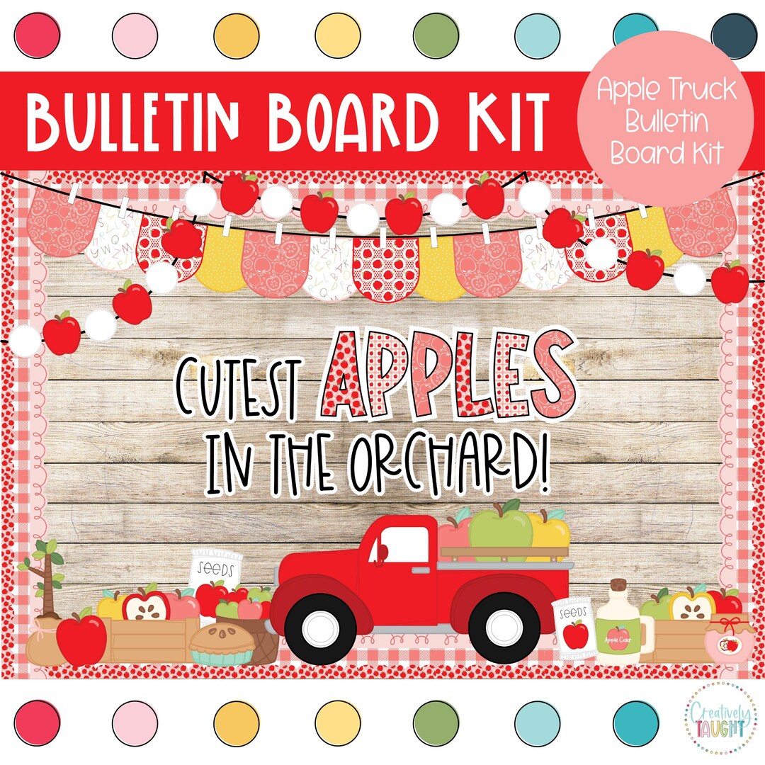 Apple Truck - Back to School - August Bulletin Board Kit - Etsy